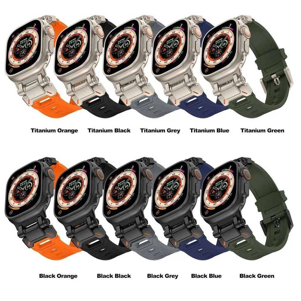 Titanium Color Silicone Watchband TPU Sport Strap compatible for Apple ...