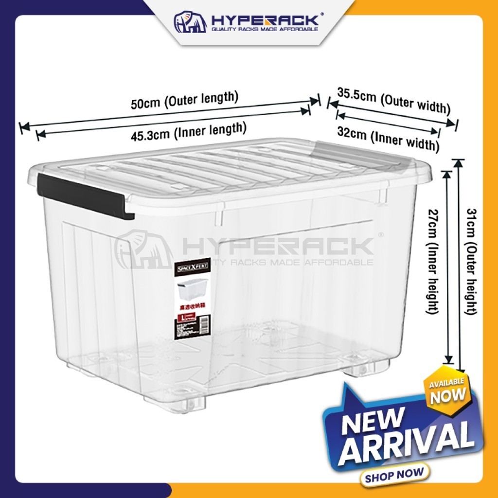HYPERACK™️ Storage Box Plastic Transparent Organizer Store Room With ...