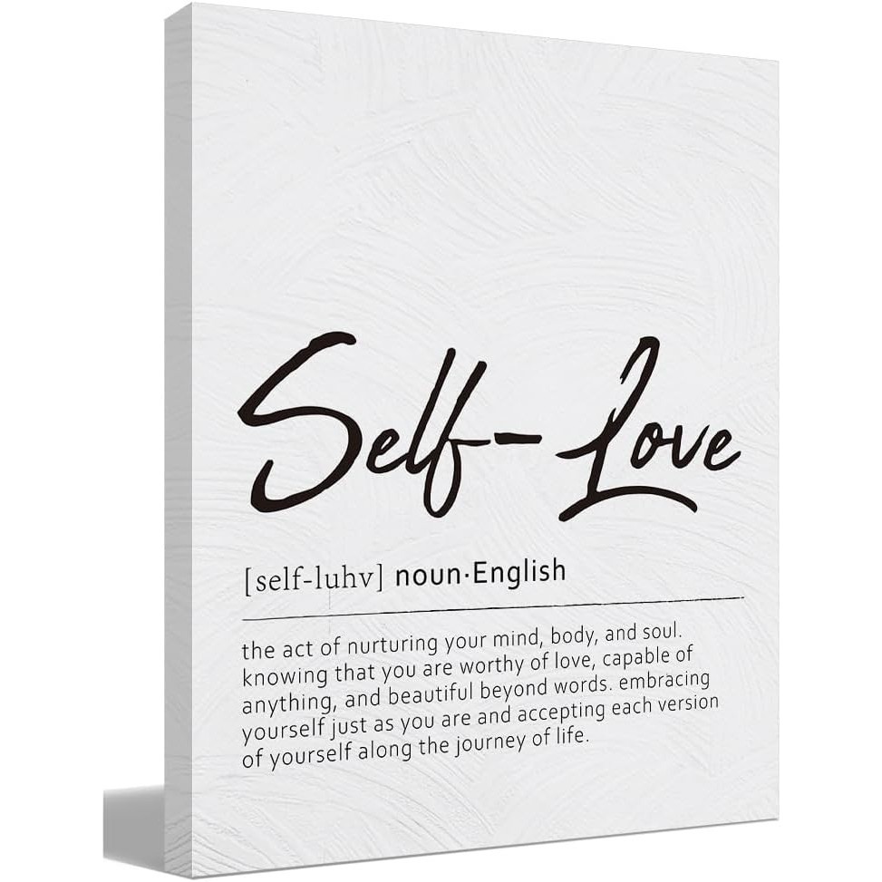Self Love Definition Mental Health Self Care Canvas Wall Art Prints ...