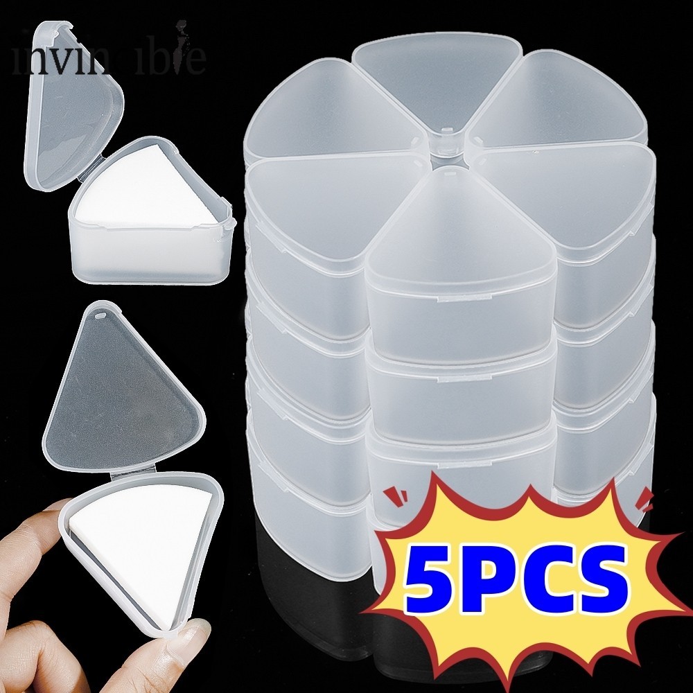 5 Pcs Empty Transparent Puffs Storage Box - Portable Sponge Stand ...