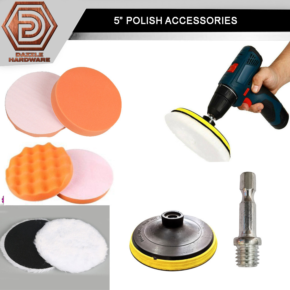 5" Car polish kit polish accessories sponge polish 5" velcro polish pad ...