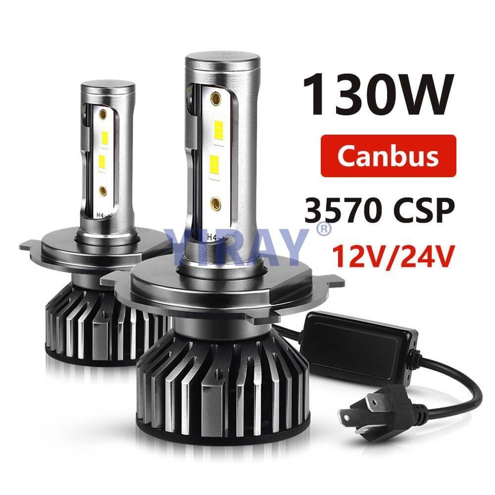 YIRAY 3570 CSP 130W 16000LM LED Car Headlight H4 H7 H1 H8 H9 H11 9005 HB3 9006 HB4 Canbus 6000k ...