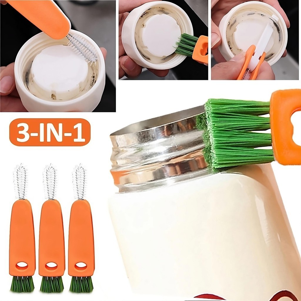 3-IN-1 Cup Cleaning Brush Multi-Functional Cup Cover Straw Cleaner ...