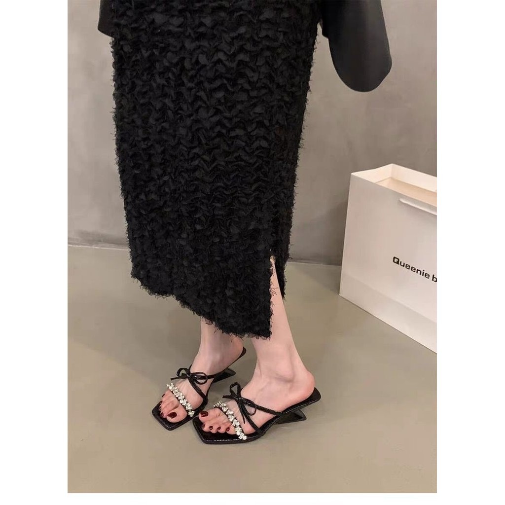 Square Toe Shaped High Heels Women's Slip-On | Shopee Malaysia
