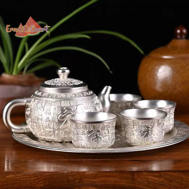 [ECM] Retro Baifu Tea Set Wine Set Kung Fu Tea Set Chinese Handmade ...