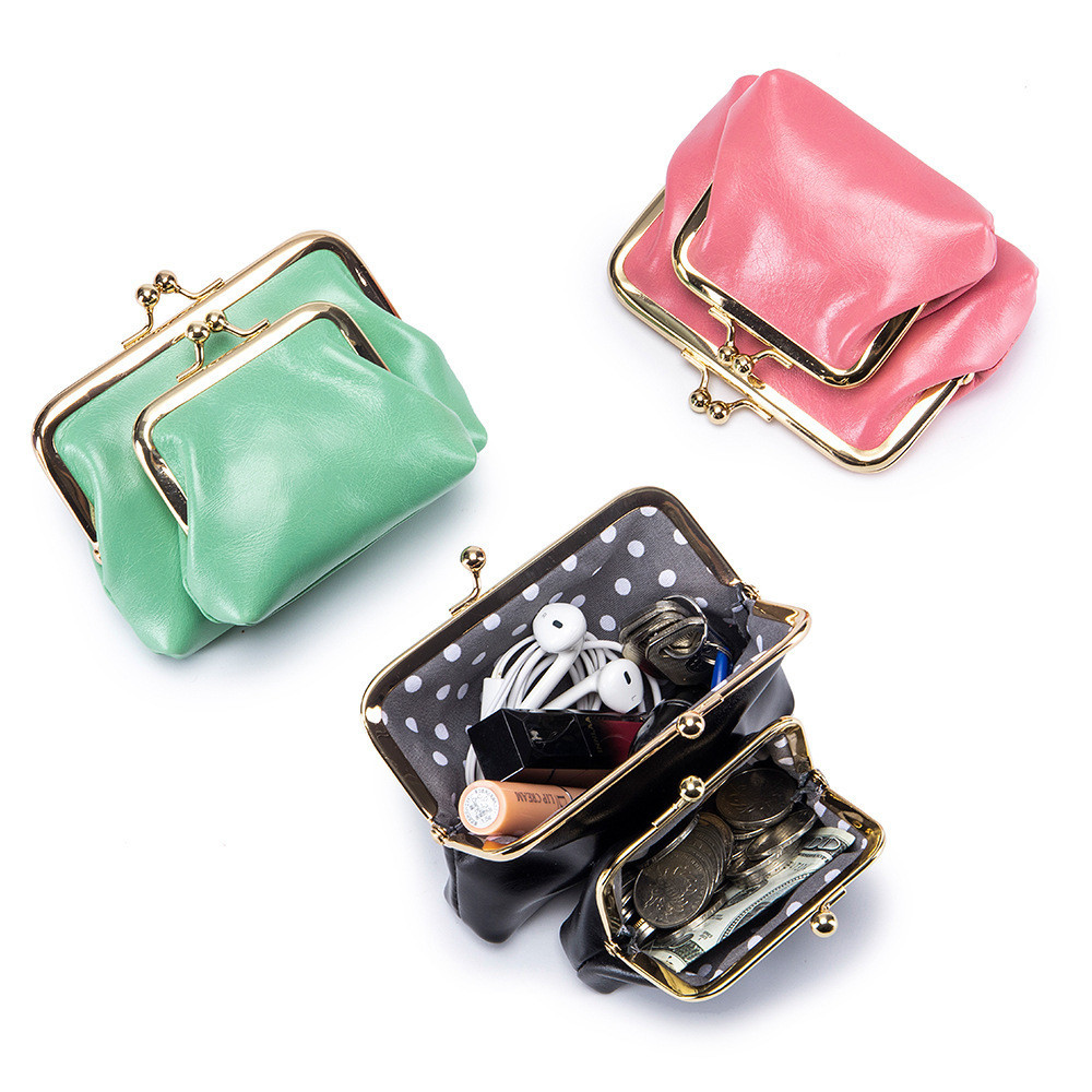 GENODERN Retro Creative Double-Clip Coin Purse Coin Storage Bag ...