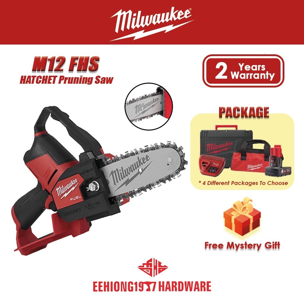 MILWAUKEE M12 FHS HATCHET 6" 152mm Pruning Saw Cordless Saw Chainsaw ...