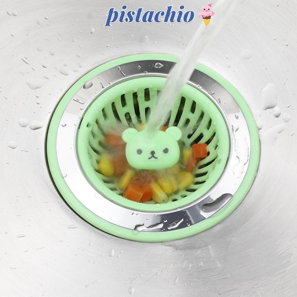 PISTACHIO Sink Filter, Hair Prevent Clogging Cartoon Bear Hair Filter ...