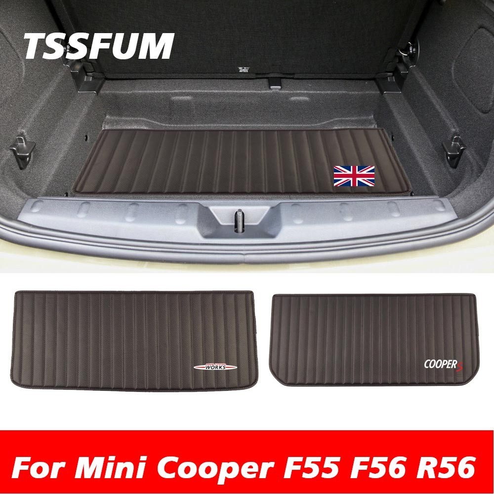 BMW Mini f55 f56 r56 Carbon Leather Trunk Storage Mat for Mini Cooper S ...