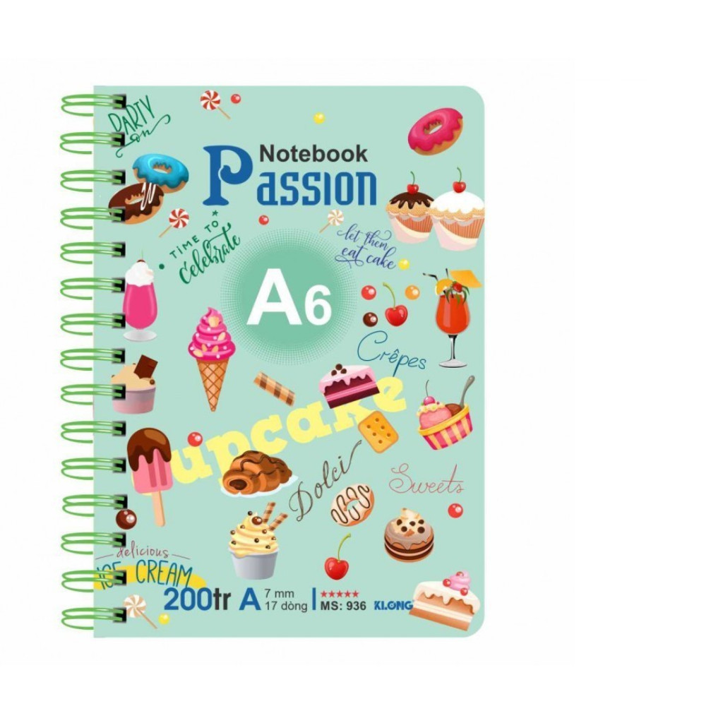 XO Klong A6 notebook 200 pages KLong MS 936 vertical double spring hard ...