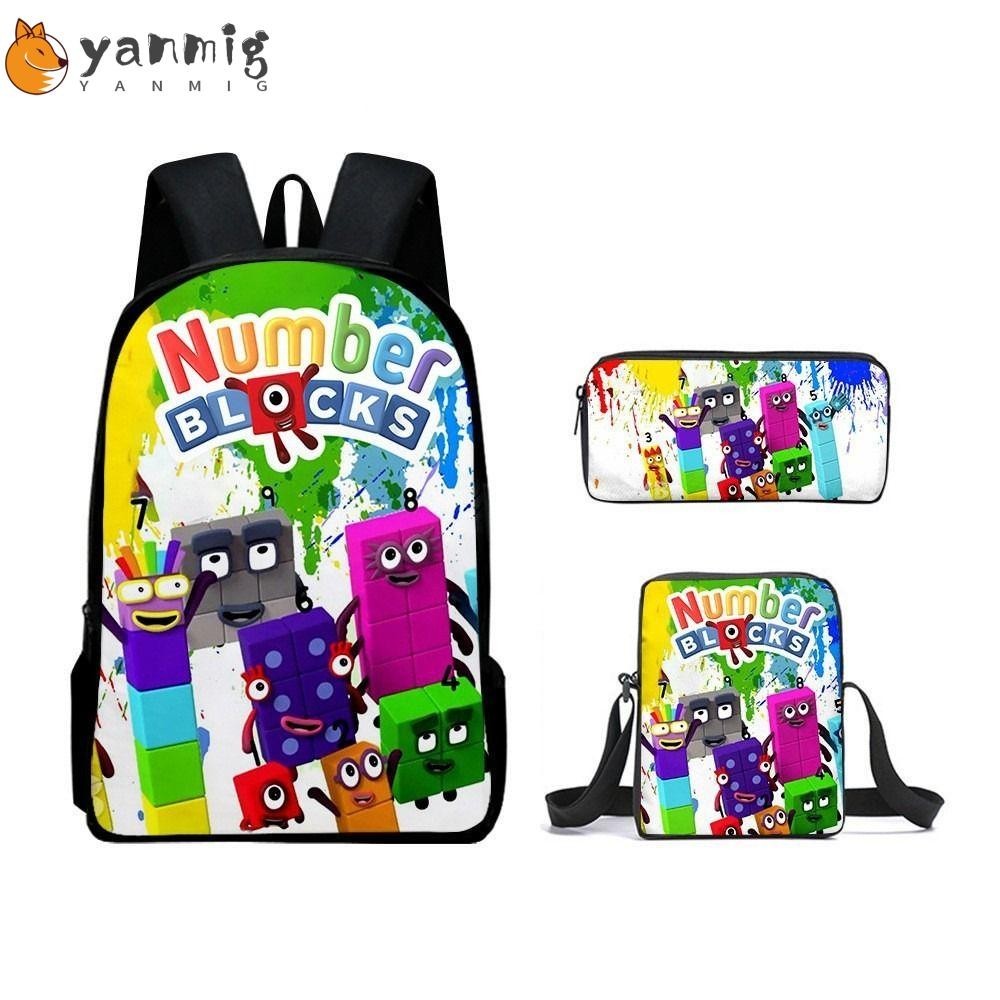 YANMIG Building Blocks Backpack, Digital Shoulder Bag Numberblocks ...