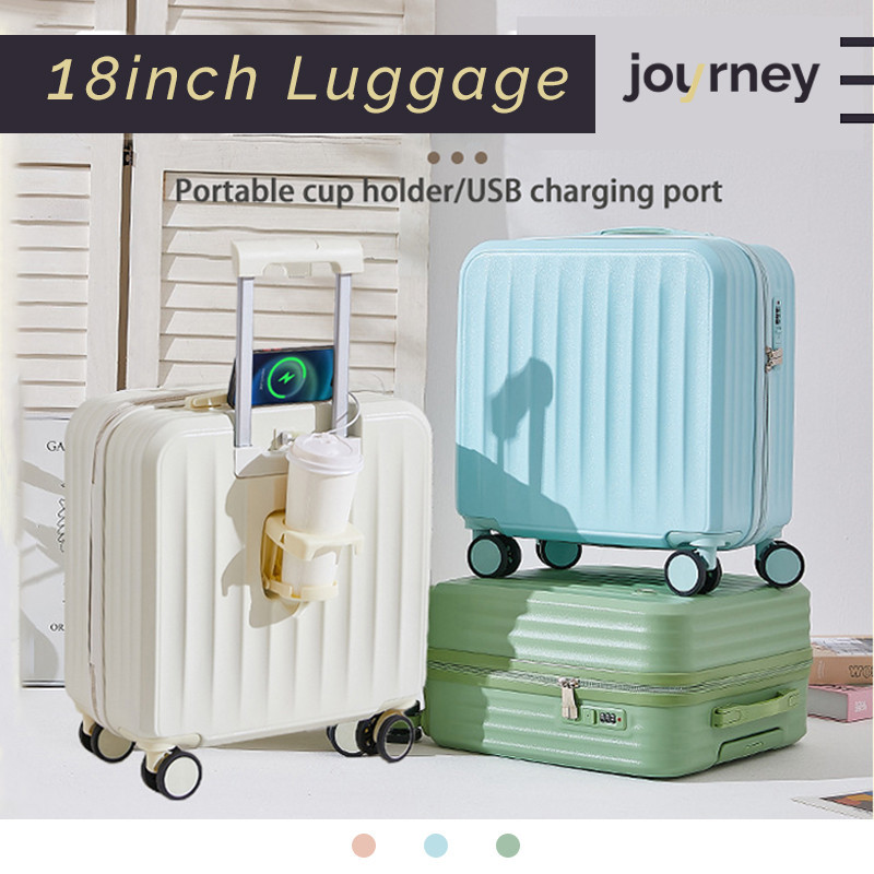 ABS+PC 18 inch Luggage Bag with Cup Holder luggage suitcase murah beg ...