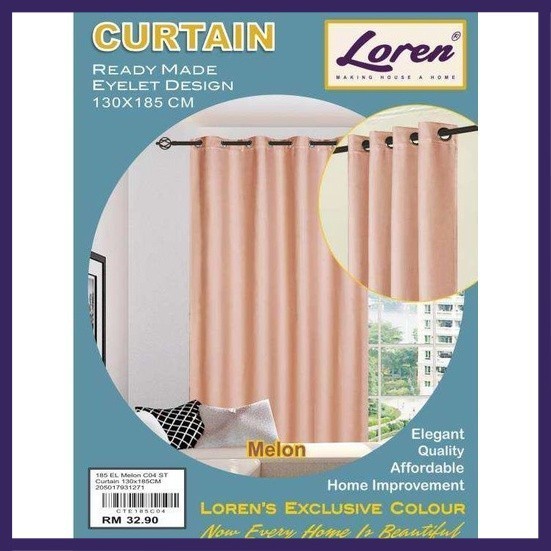 Romantika Loren READY STOCK Langsir Siap Sedia Polos Curtain Ready Made ...