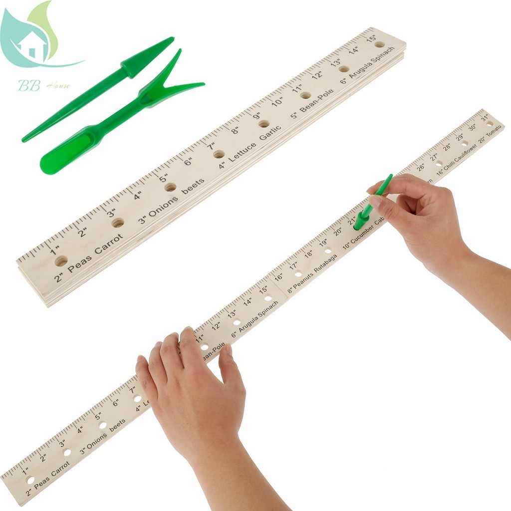 32 Inch Wooden Plant Ruler Foldable Seed Planting Ruler with Holes ...