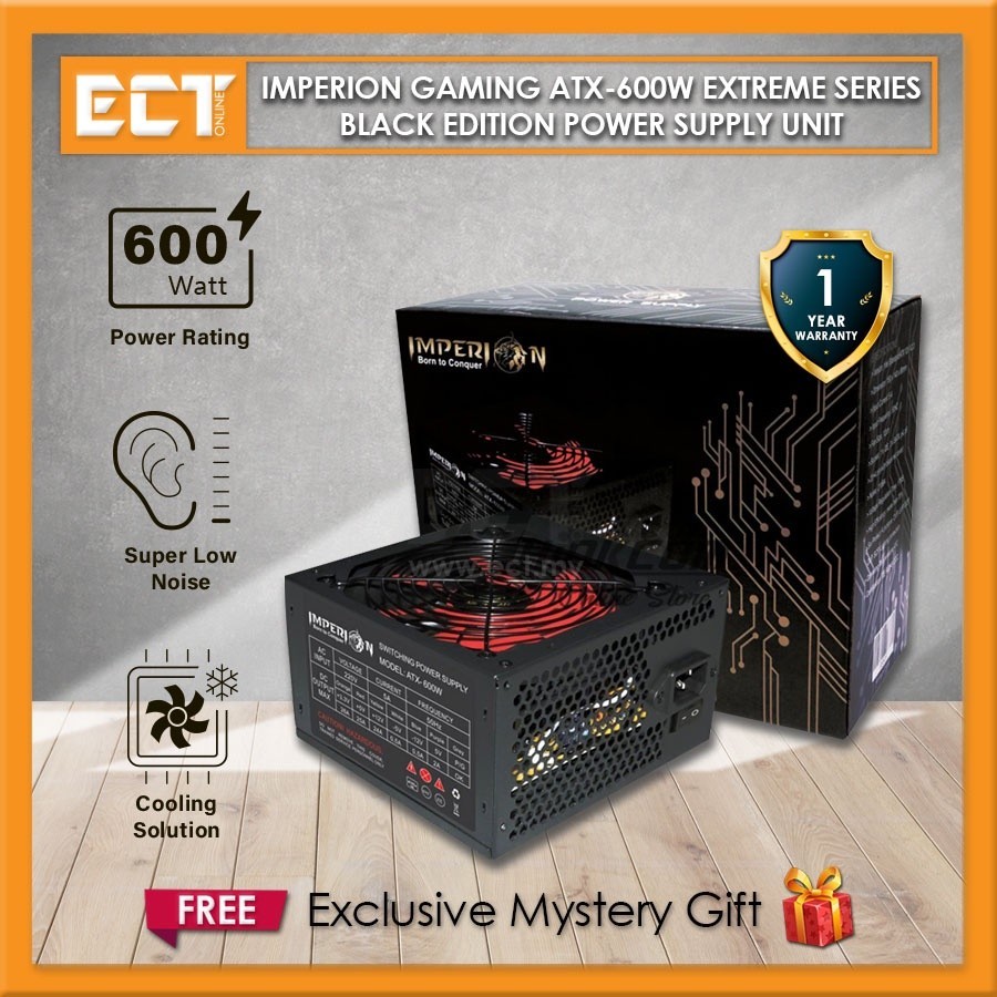 Imperion Gaming ATX-600W Extreme Series Black Edition Power Supply Unit ...