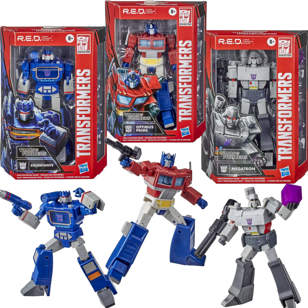 Transformers R.E.D. Robot Enhanced Design G1 Optimus Prime Megatron ...