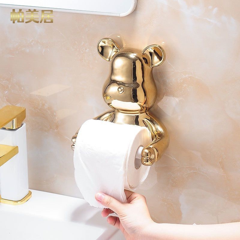 Cute Toilet Tissue Box Waterproof Perforation-Free Wall-Mounted Toilet ...