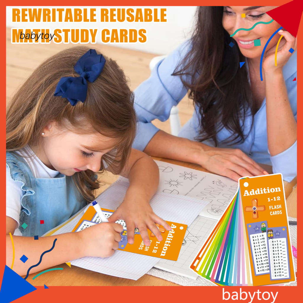 BABY Educational Addition Flashcards Math Flashcards Set with Dry-erase ...