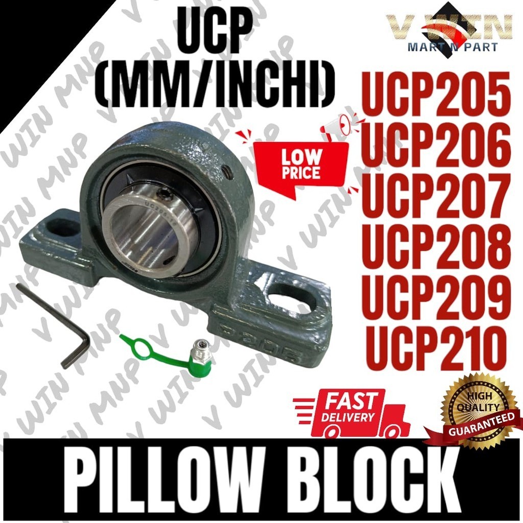UCP205 UCP206 UCP207 UCP208 UCP209 UCP210 Pillow Block Bearing Hole mm/inch | Shopee Malaysia