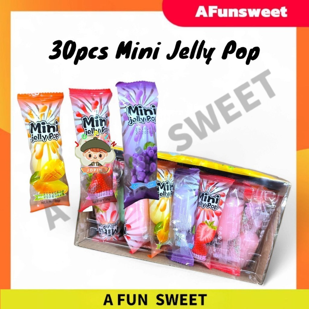 30pcs x 35g KHY Mini Jelly Pop fruits flavour jeli (kuning box ...