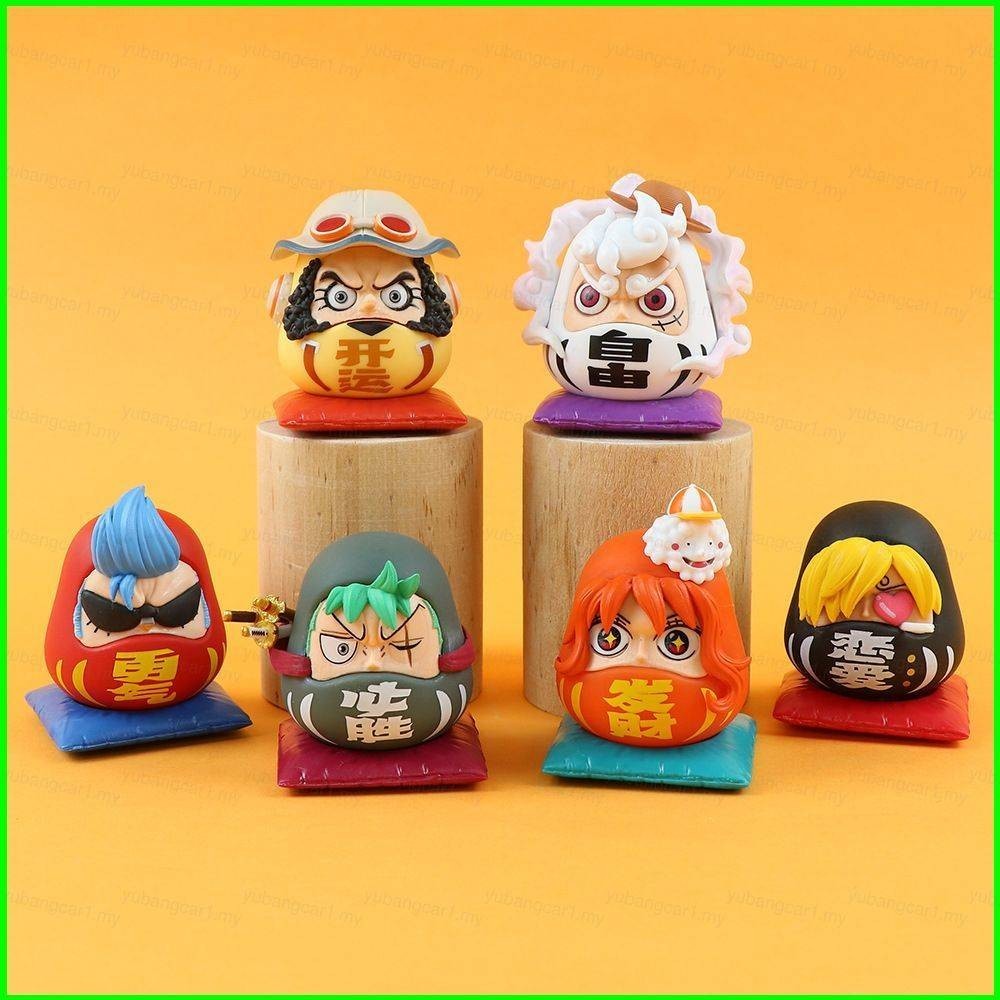 YB 6pcs ONE PIECE Action Figure Daruma Nika Monkey D Luffy Sanji ...
