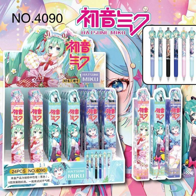 3 Pieces kawaii Metal Doll Game Hatsune Miku Gel Pen Cartoon Anime ...