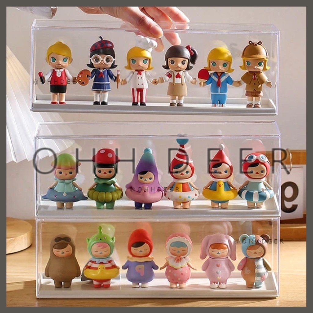 OHHDEER Clear Acrylic Doll Toys Organizer Storage Box Mystery Box ...