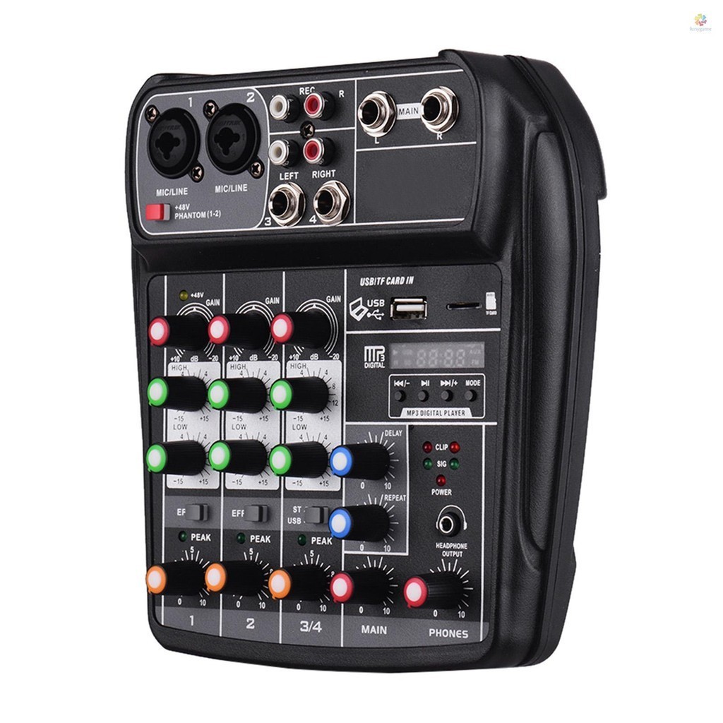 AI-4 Compact Mixing Console Digital Audio Mixer 4-Channel BT MP3 USB ...