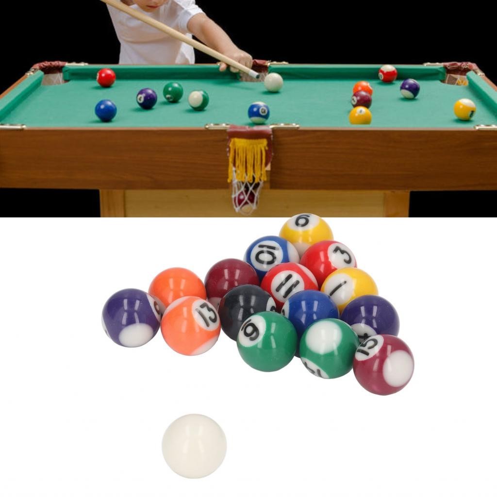Mabao 25mm Mini Billiard Ball Complete 16 Balls Set American Style ...
