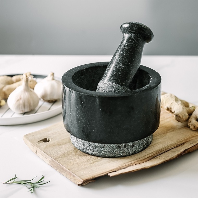 Set Pestle and Mortar Stone Spice Grinder Lesung Batu Giling Penumbuk ...