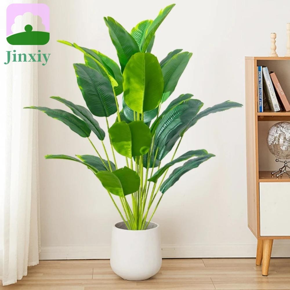 JINXIY Artificial Banana Plants Leaves, 12/18/24 Leaves Plastic Large ...