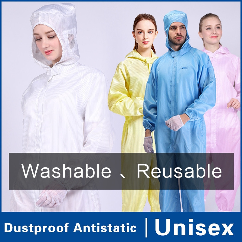 Cleanroom Suit clean room suit ESD Jumpsuit PPE Suit Washable Anti ...