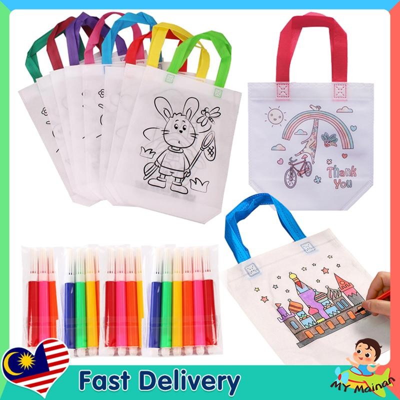 DIY Painting Bag kids birthday doorgift Kids Graffiti Creative Drawing ...