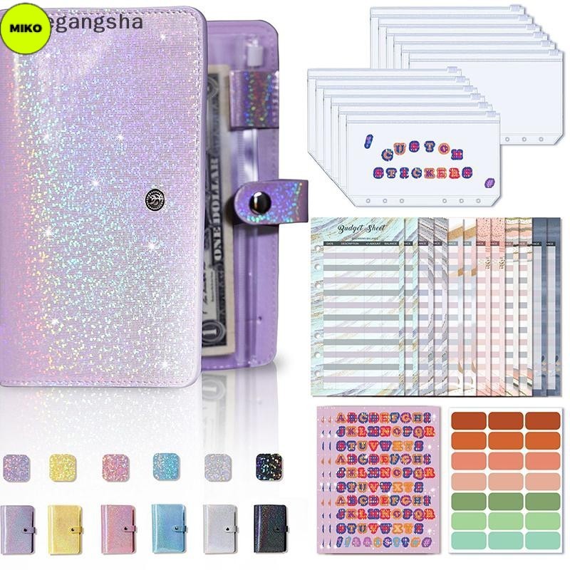 MS A6 Binder Soft Leather Binder Budget Planner Cash Envelope Binder ...