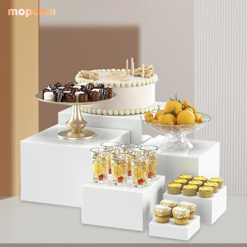 [mopckm] 5Pcs Buffet Riser, Cube Display Nesting Tabletop Riser with ...