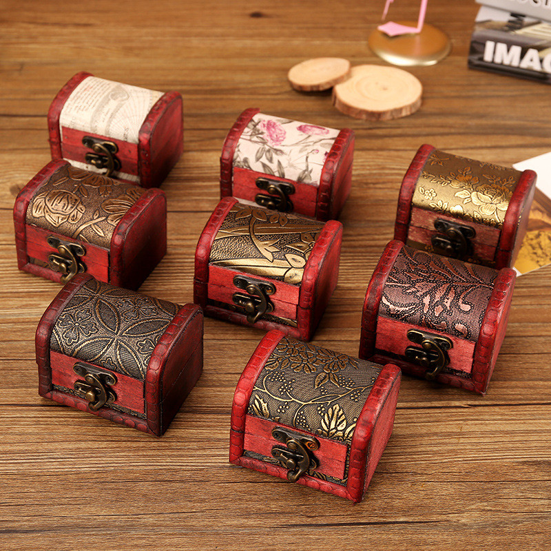 European Retro Small Wooden Box Storage Storage Box Creative Wedding ...