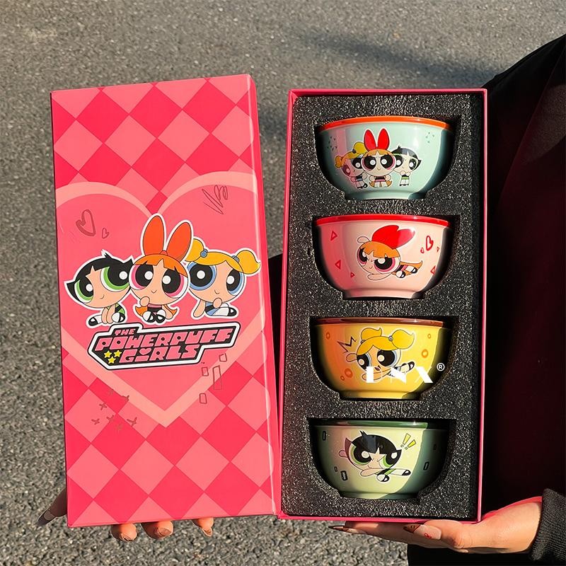 Powerpuff Girls Co-Branded Ceramic Bowl Household 2025 New Year Bowl ...
