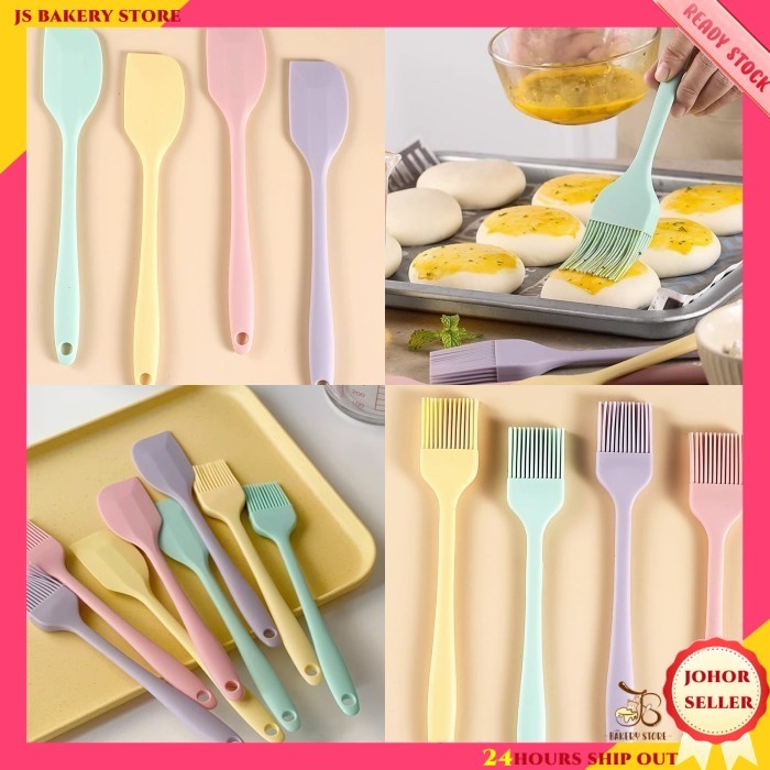 【JS Bakery Store】Candy color one-piece silicone scraper brush ...