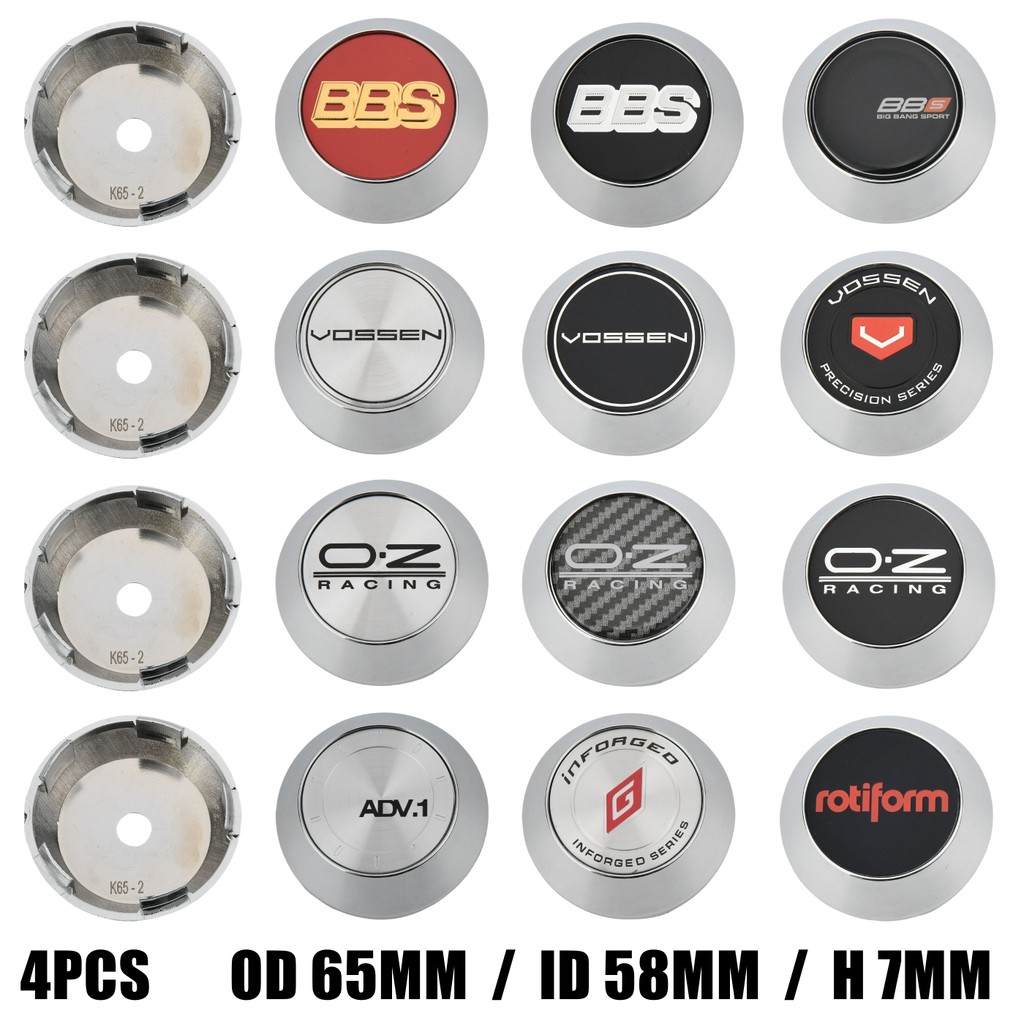 JDM Car Racing 65mm VOSSEN Wheel Center Cap OZ Sport Rim Caps ADV1 ...