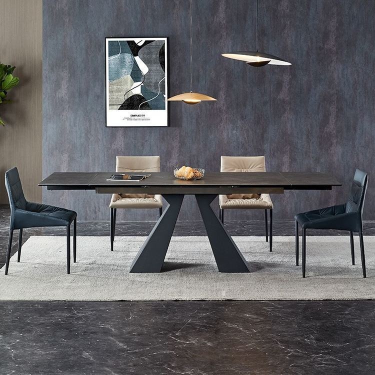 Slate Retractable Dining Table Simple Modern Rectangular Designer ...