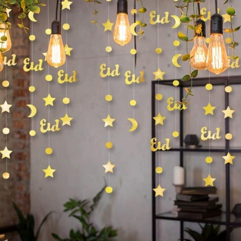 3M 4M Hari Raya Party Decoration Star Moon Hanging Streamers Eid ...