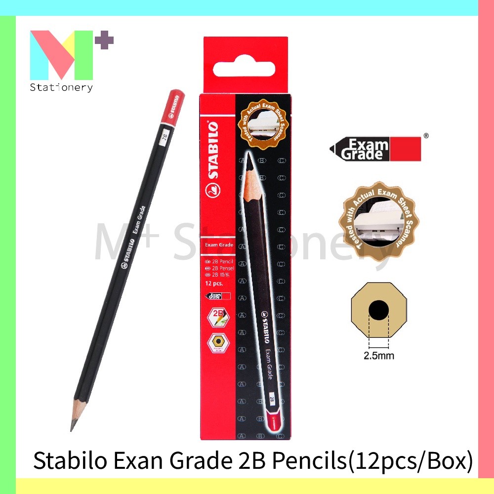 Stabilo Exam Grade 2B Pencil (Box of 12pcs) / Graphite Pencils / Pensel ...