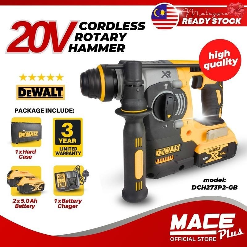 DEWALT DCH273P2-GB 20V Cordless Rotary Hammer Brushless Cordless SDS ...