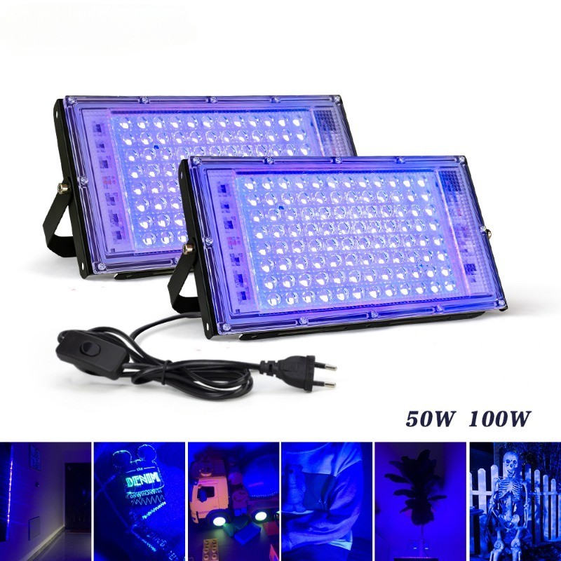 395nm 400nm Led UV Floodlight 220V Ultraviolet Stage Lamp 50W 100W LED ...