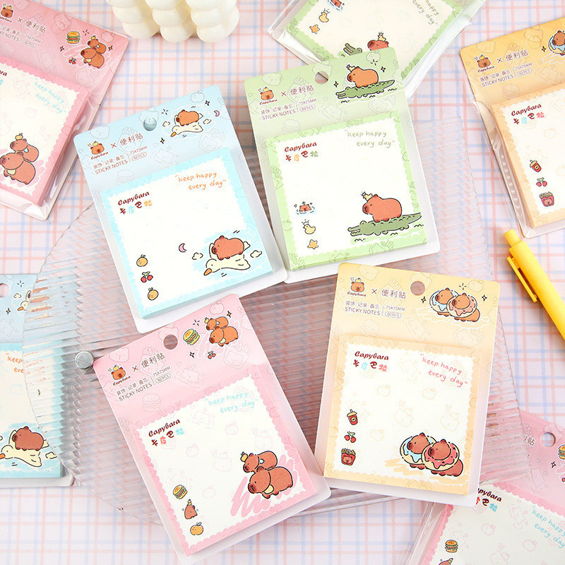 60pcs/set Capybara Sticky Notes Cartoon Memo Note Paper N Times Stick ...