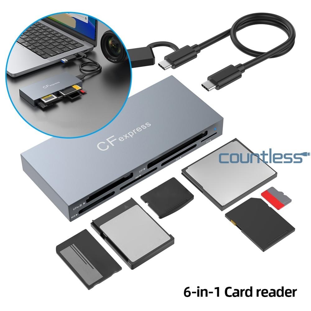 Durable 6 in 1 CFexpress Type B/CF/XD/MS/SD/TF Portable CF Express ...