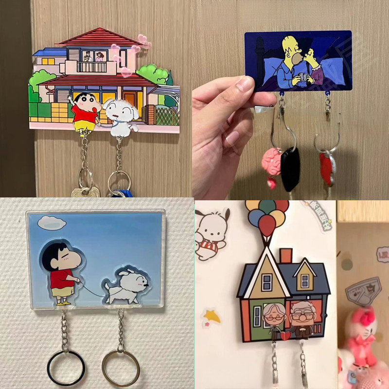 Creative cartoon Crayon Shin Chan little white dog Keychain Funny ...