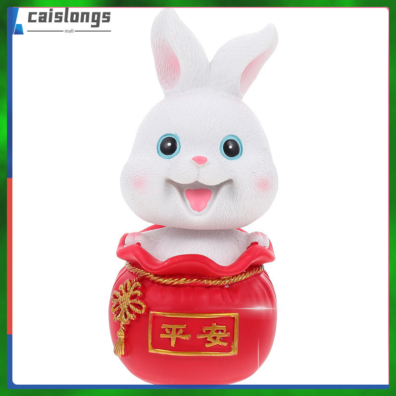Big Eared Rabbit Ornament Chinese New Year Figurines Squirrel Toy Lucky ...