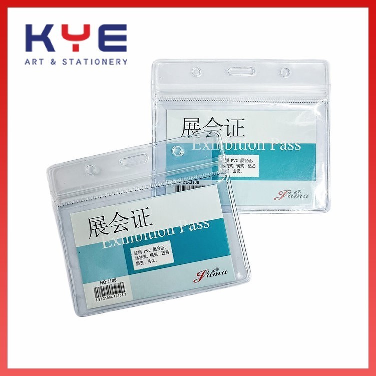 PVC Name Tag / Name Badge ID Tag Nama / Transparent Card Holder Plastic ...