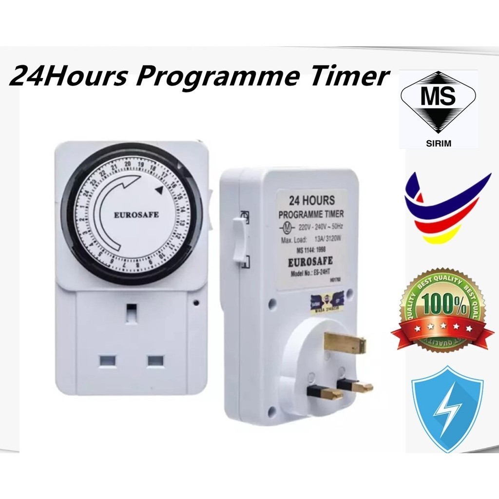 Eurosafe Multi Programmer Timer 13A SOCKET Digital Timer 24hour SUM ... Eurosafe Multi Programmer Timer 13A SOCKET Digital Timer 24hour SUM ...